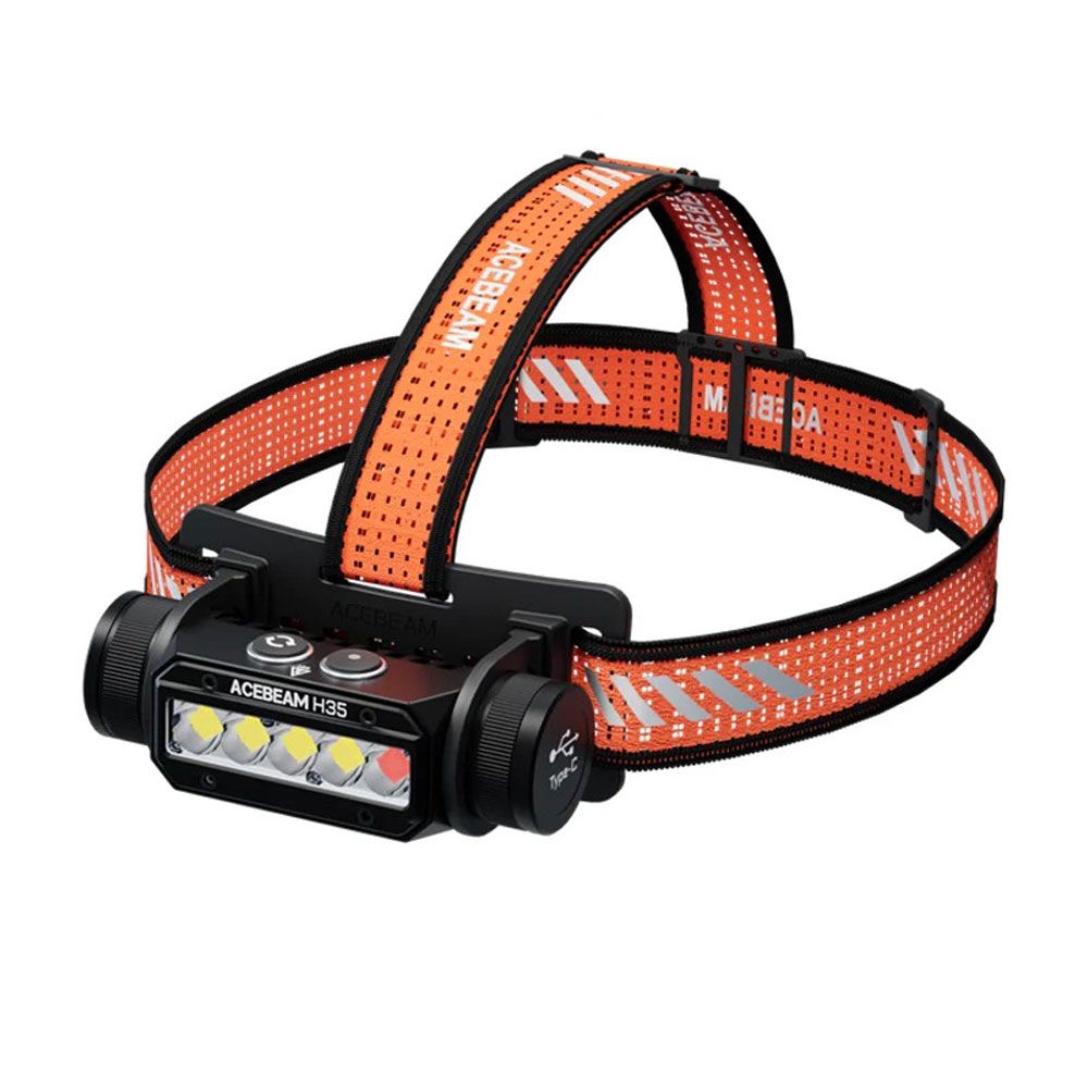 AceBeam H35 Rechargeable 5-Core Industrial Grade Headlamp with Dual Li ...